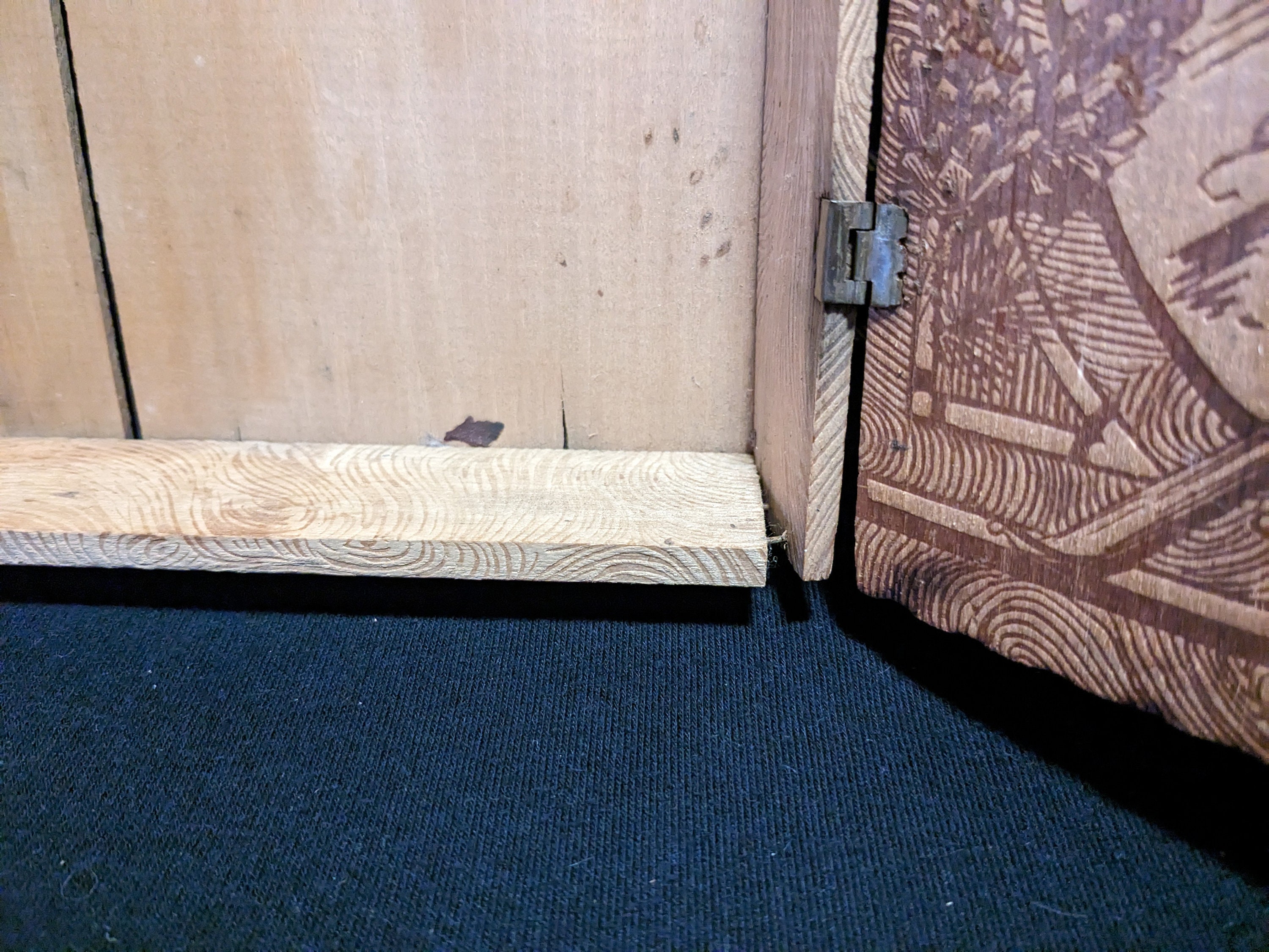 Antique Pyrography Cabinet-style Box Woman Skiing Motif 1900s Wood ...