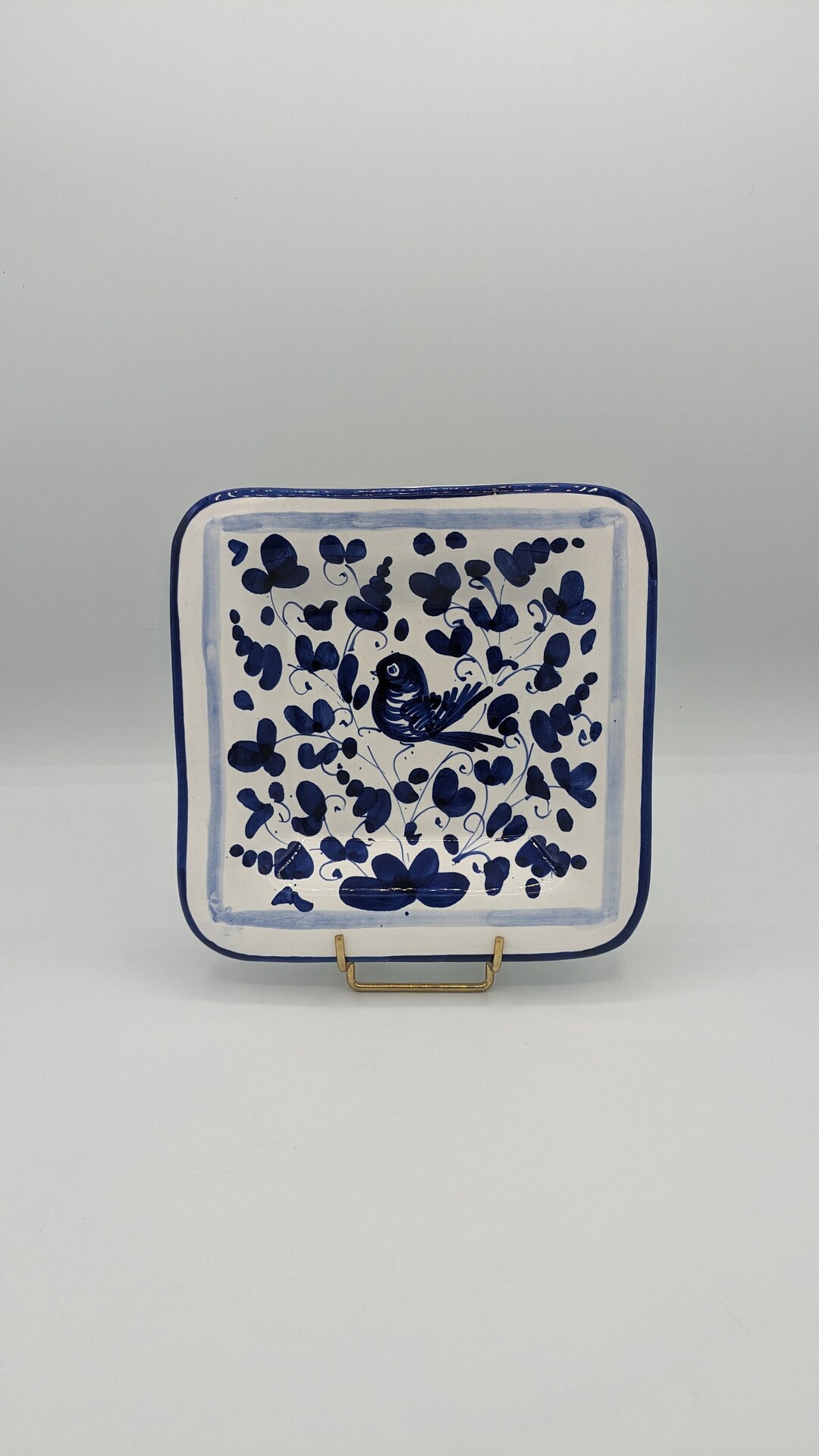 VTG Mario Sambuco Trinket Tray - Collectible Blue Bird & Flowers - Made ...