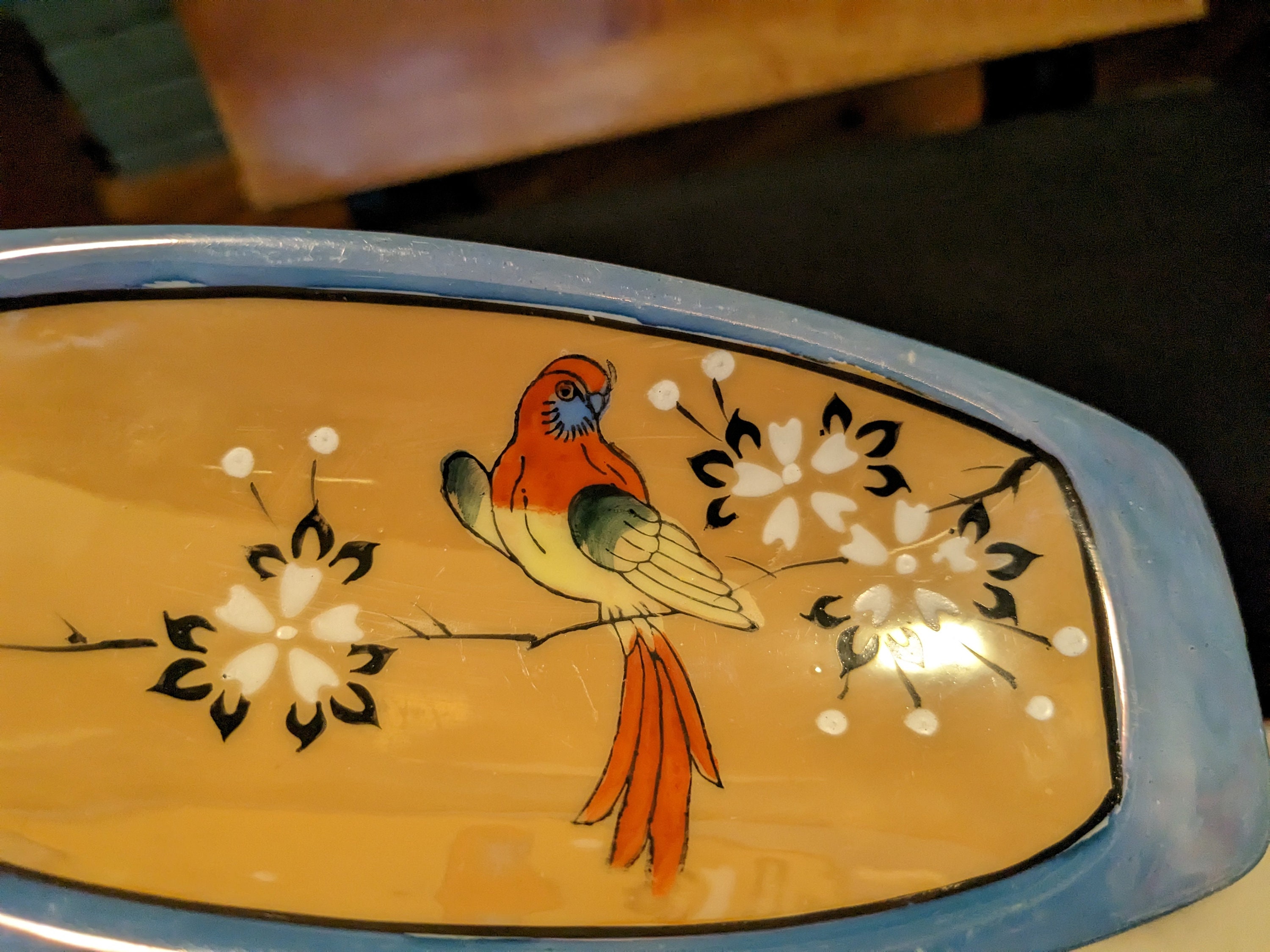 Antique Japanese Lusterware Hand-painted Porcelain Nippon Dish With ...