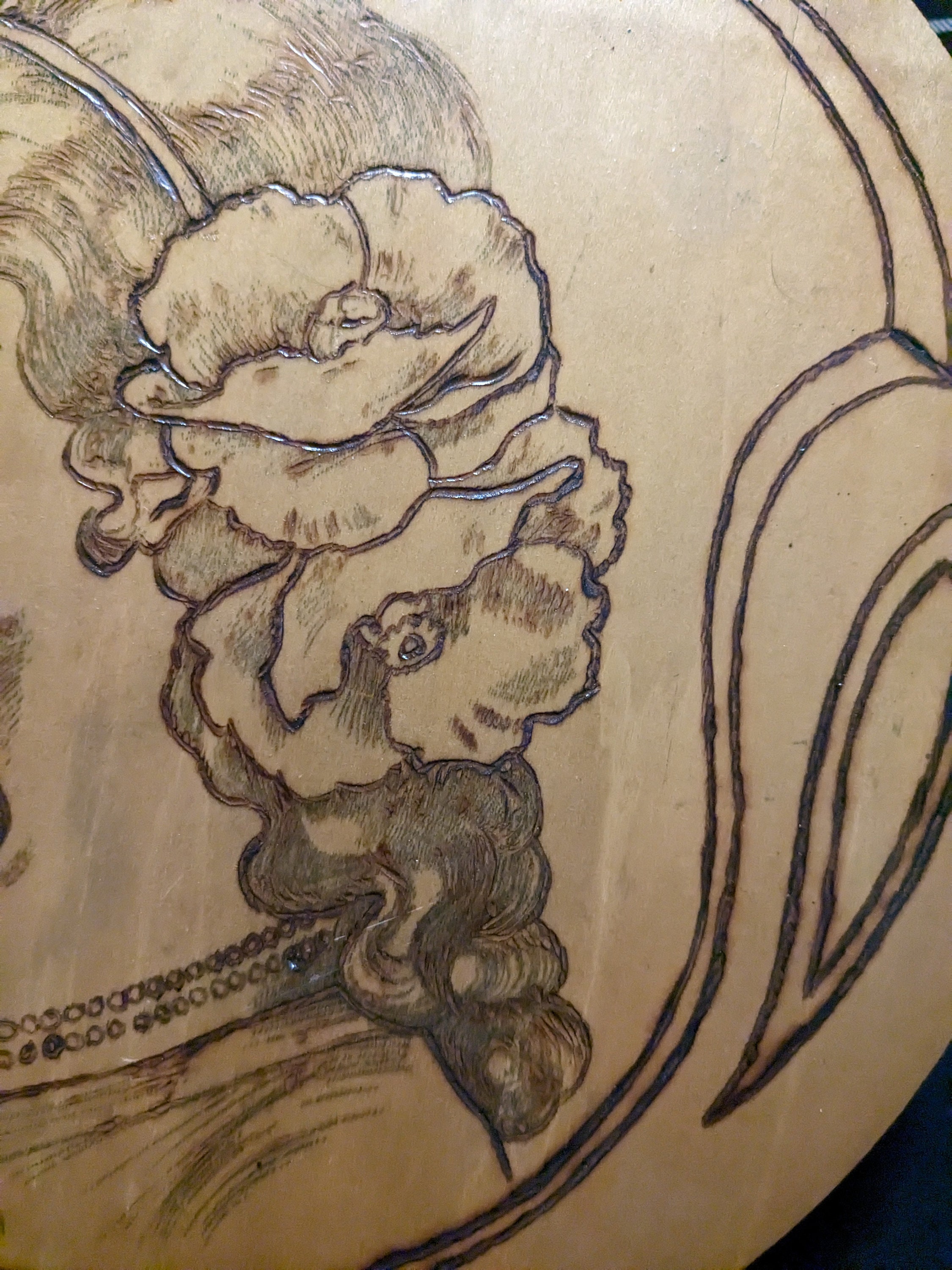 Antique Art Nouveau Style Pyrography From the Flemish Art Company NY ...