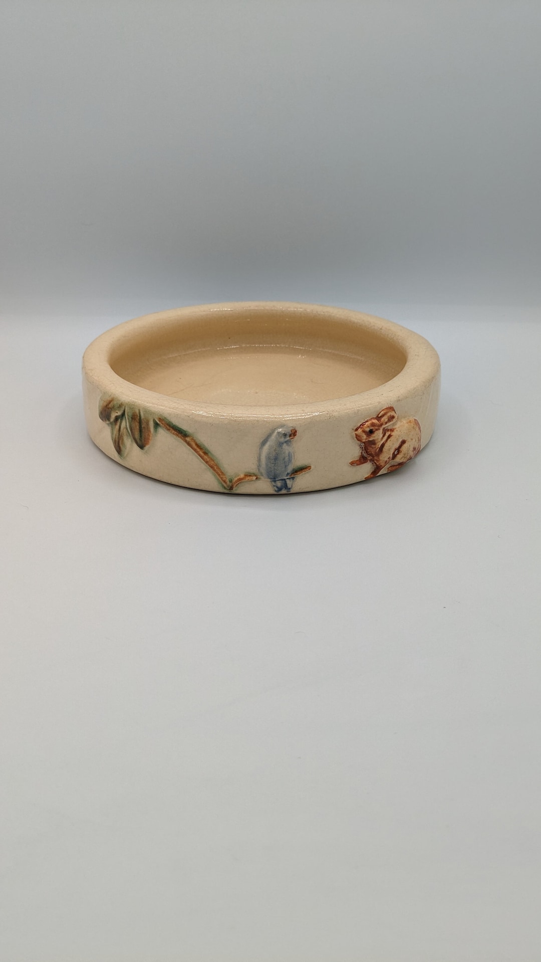 1930s Vintage WELLER Pottery Dish or Children's Plate - With Rabbit ...