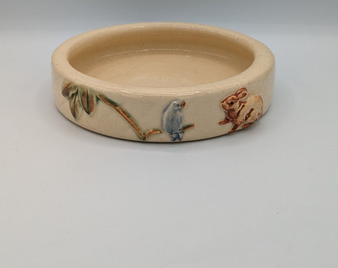 1930s Vintage WELLER Pottery Dish or Children's Plate - With Rabbit ...