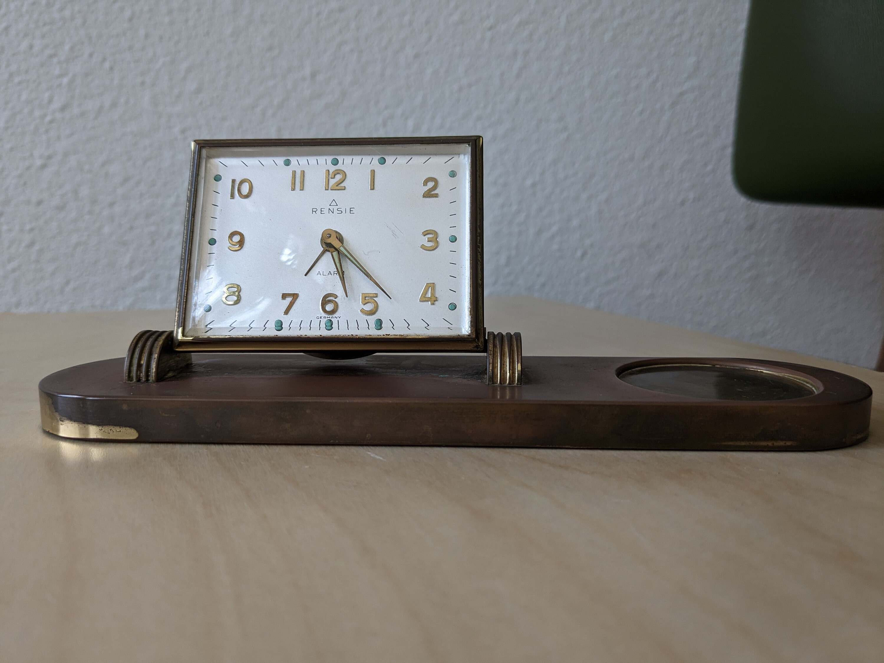 VTG RARE German Art Deco Rensie Alarm Clock Glow Dials and Large Heavy ...