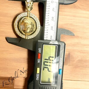 14K Solid Real Gold World Map Necklace 14K Real Gold CZ Diamond ...