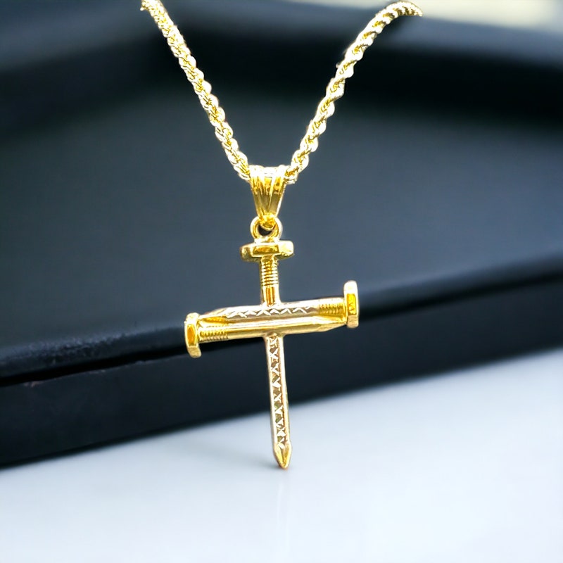 Real Gold Cross Necklace - Etsy