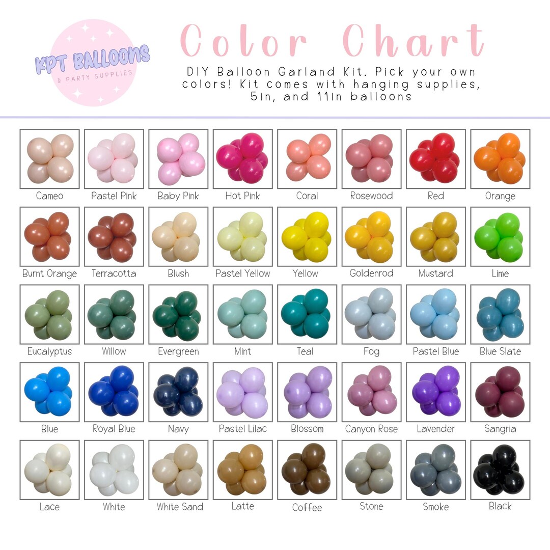 DIY Balloon Garland Kit, Pick Your Own Colors, Latex Balloons, Birthday ...