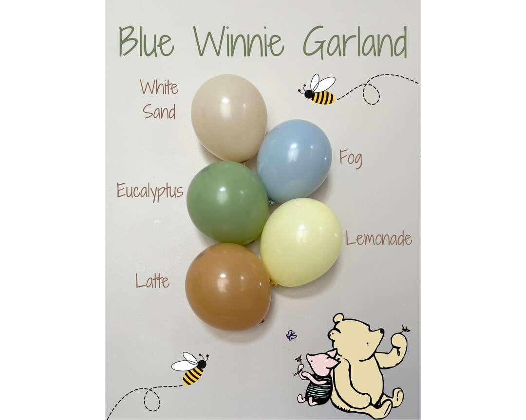 DIY Blue Winnie the Pooh Balloon Garland Kit, First Birthday, Baby ...