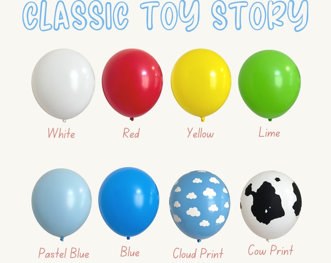 Toy Story Inspired Balloons, Toy Story Birthday, Red, Blue, Yellow ...