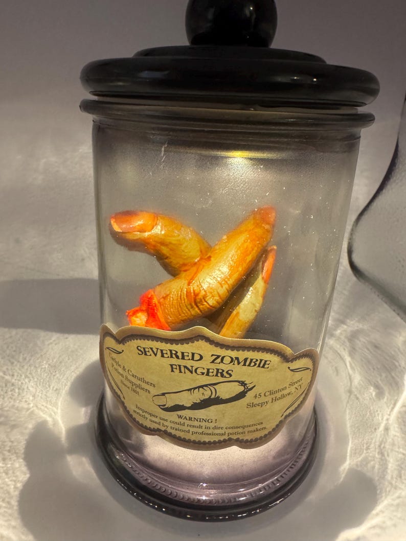 Severed Zombie Fingers in Apothecary Jar | Sleepy Hollow-inspired ...