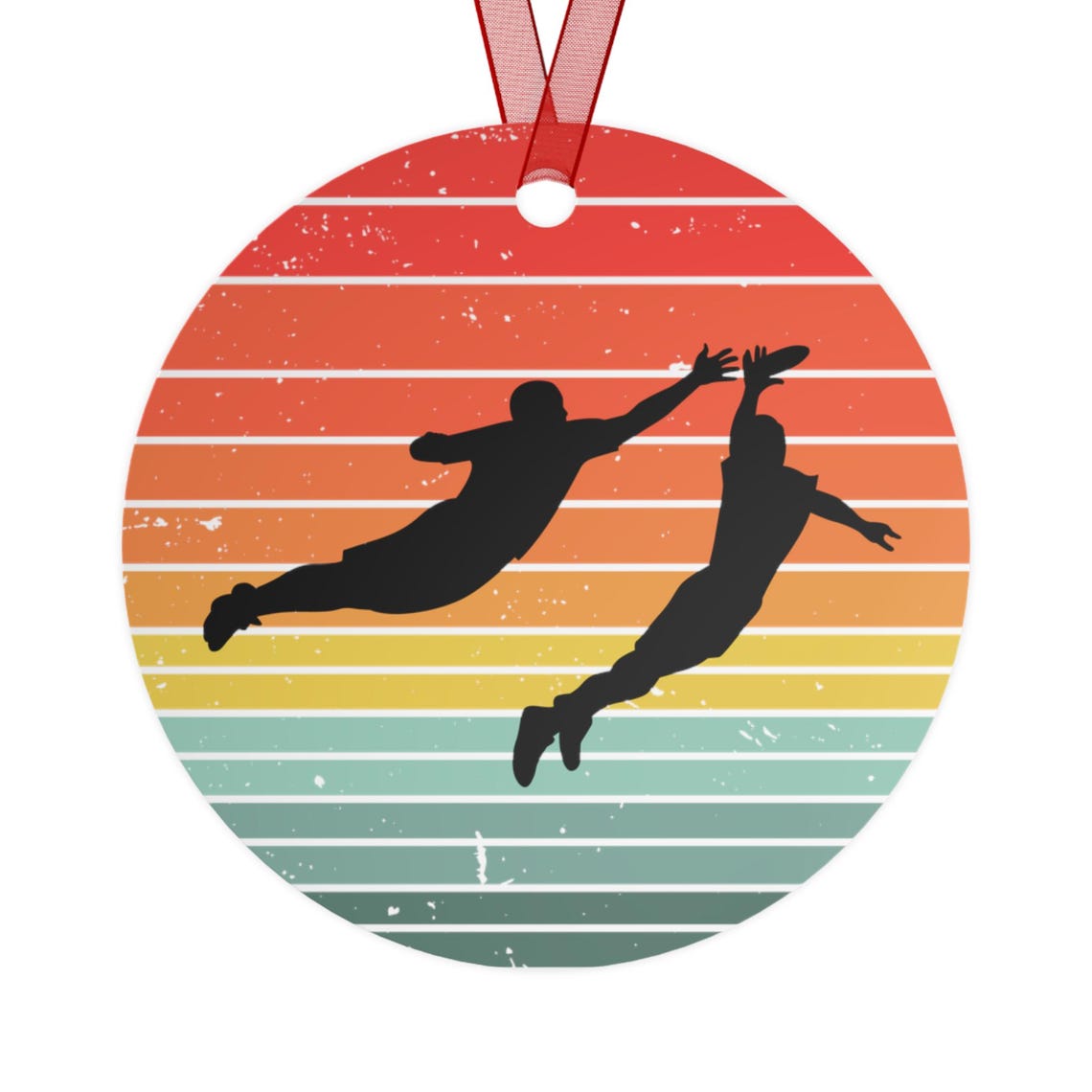Ultimate Frisbee Round Metal Ornament, Flying Disc Decor, Sports Fan ...