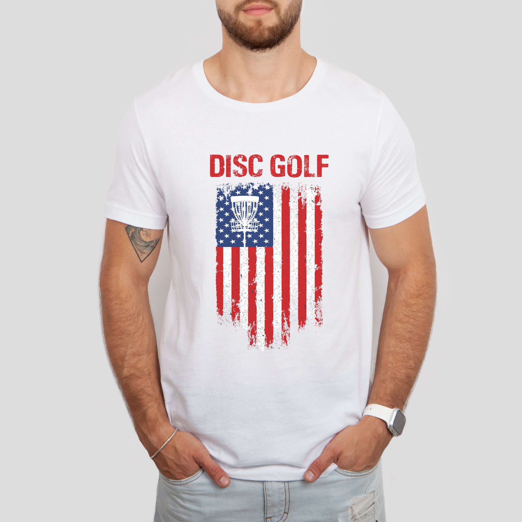 Distressed American Flag Disc Golf Shirt, Patriotic Disc Golf Tshirt ...