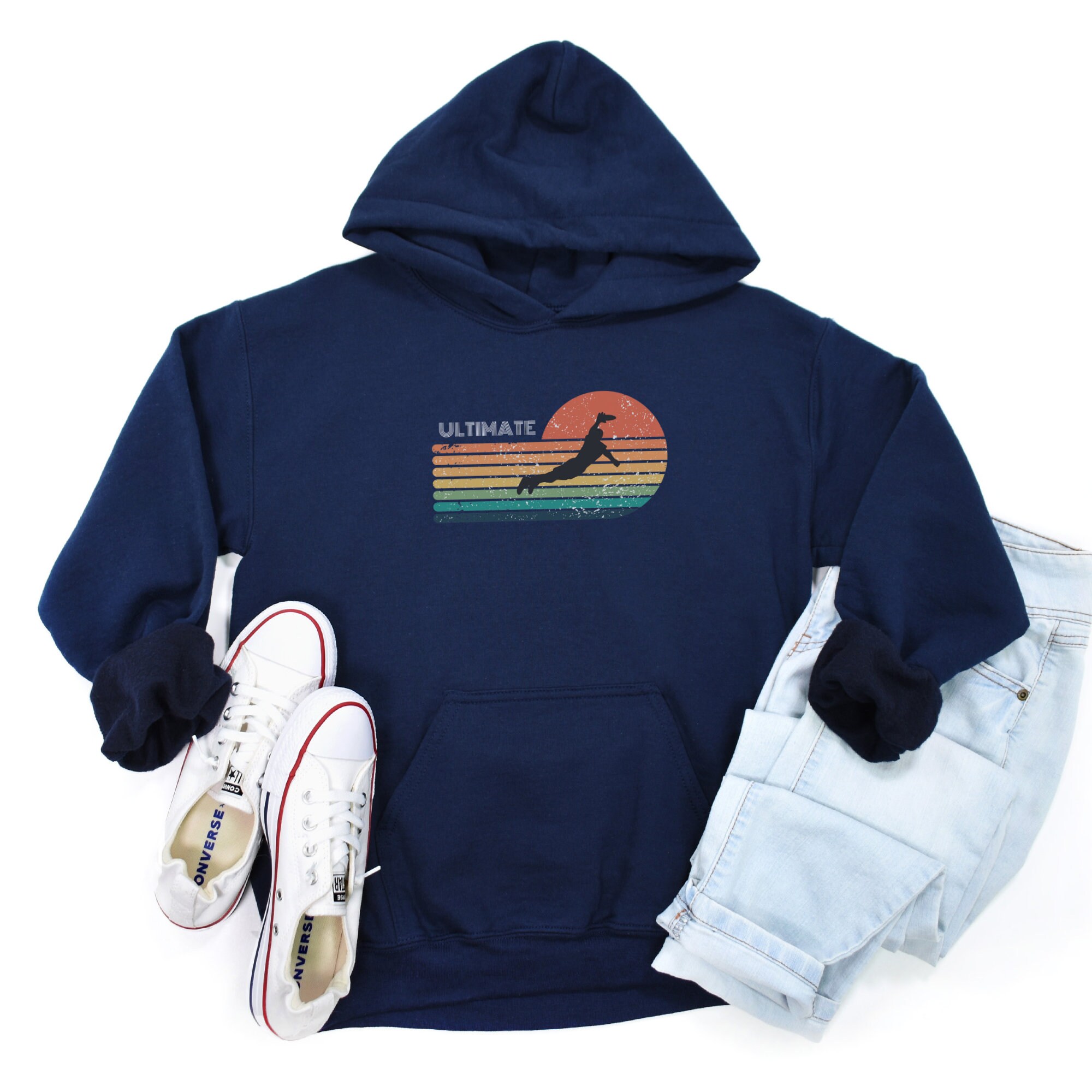 Retro Ultimate Frisbee Hoodie, Men's or Women's Ultimate Frisbee ...