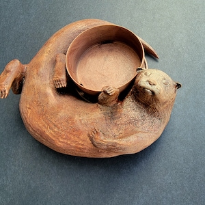 Original Otter Bowl, Flower Pot, Succulent Planter, 3D Printed, Wooden ...