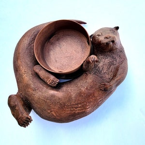 Original Otter Bowl, Flower Pot, Succulent Planter, 3D Printed, Wooden ...