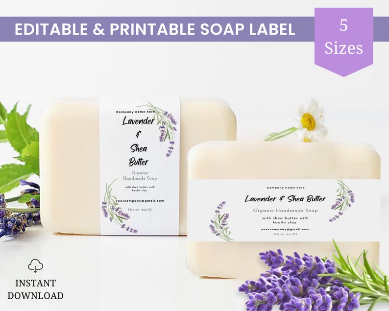 Editable Bar Soap Label Soap Label Template Custom Soap Labels