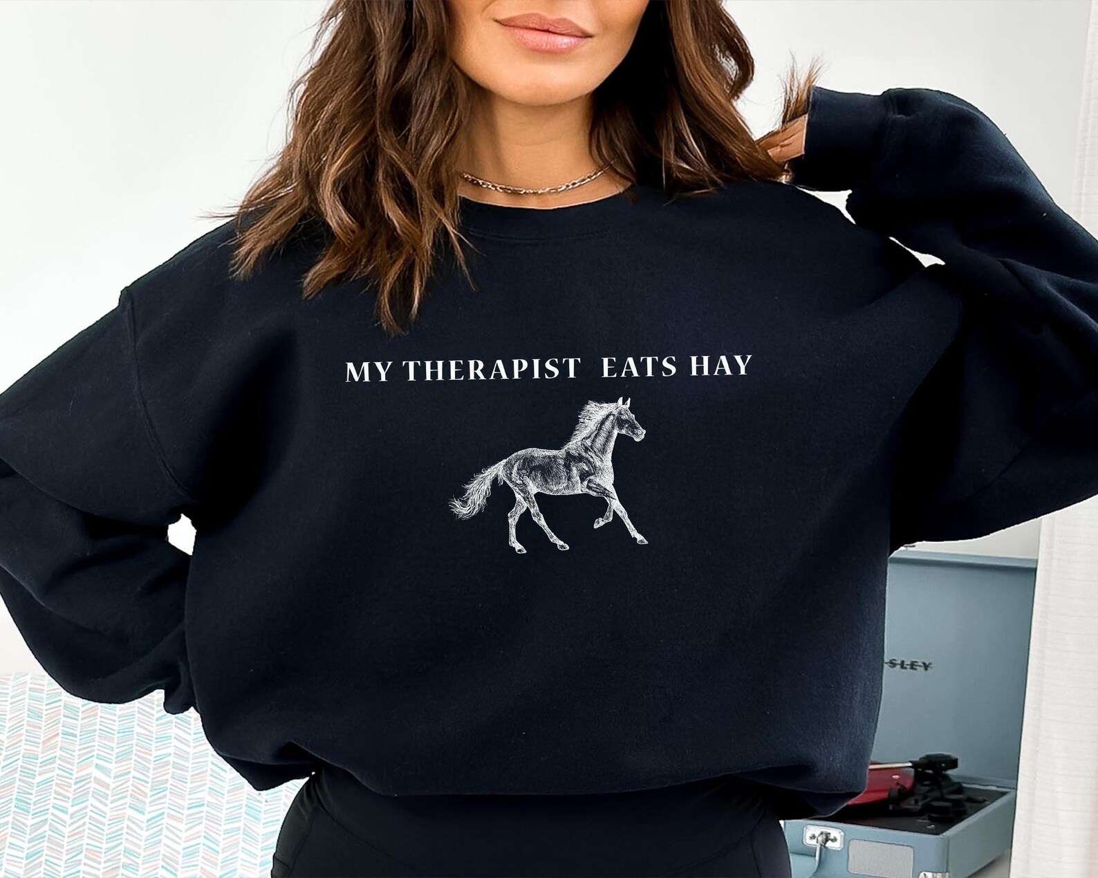 My Therapist Eats Hay Sweatshirt, Horse Sweatshirt, Horse Lover Gift ...
