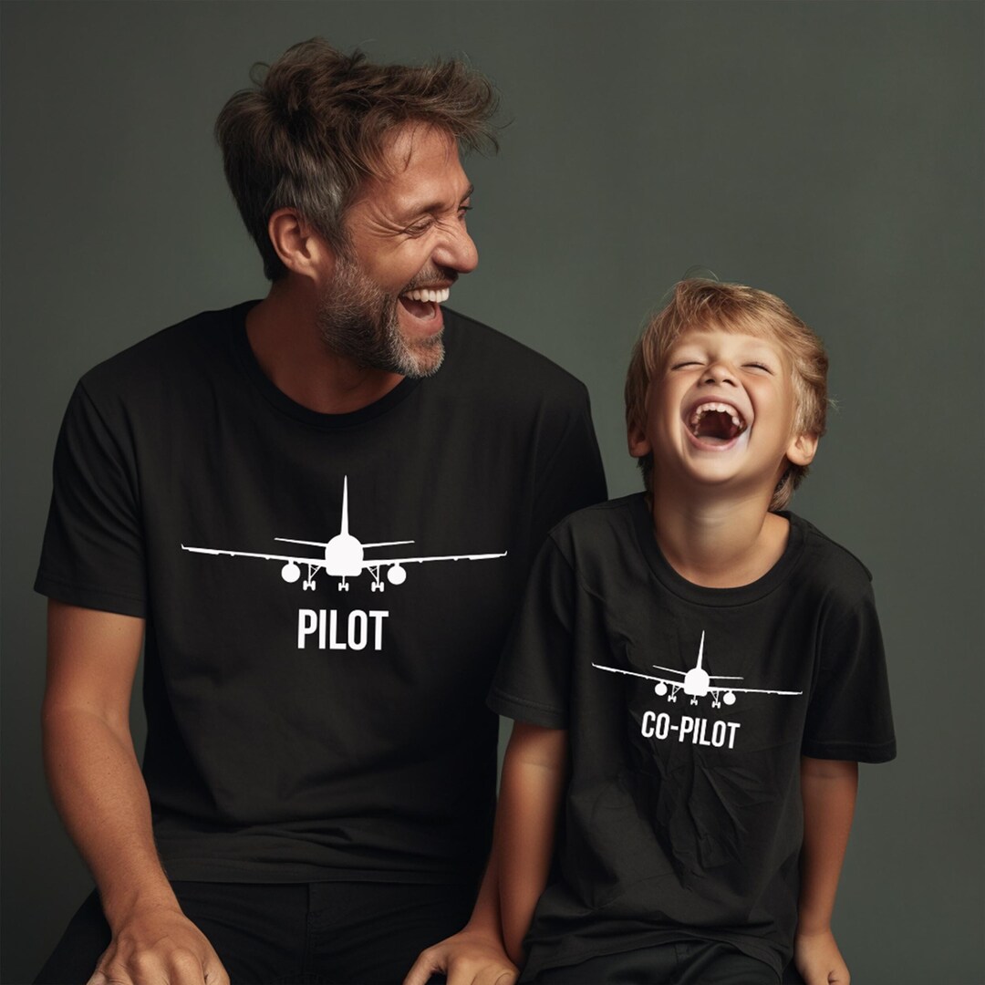 Pilot Co-pilot Fathers Day Matchin Shirts, Fathers Day Gift, Daddy and ...