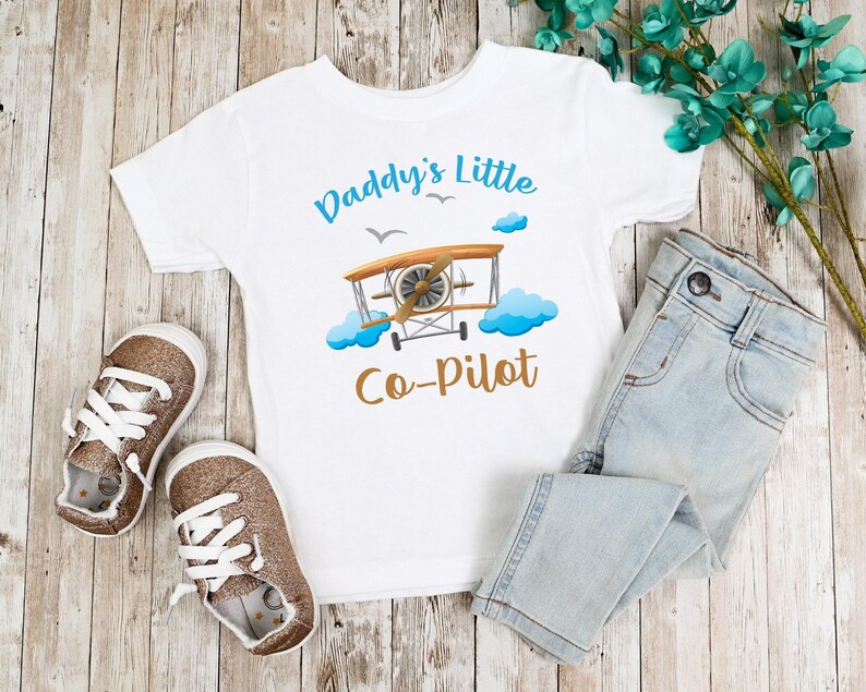 Daddys Co Pilot Shirt, Co-pilot Toddler Shirt, Airplane Outfit, Aviator ...