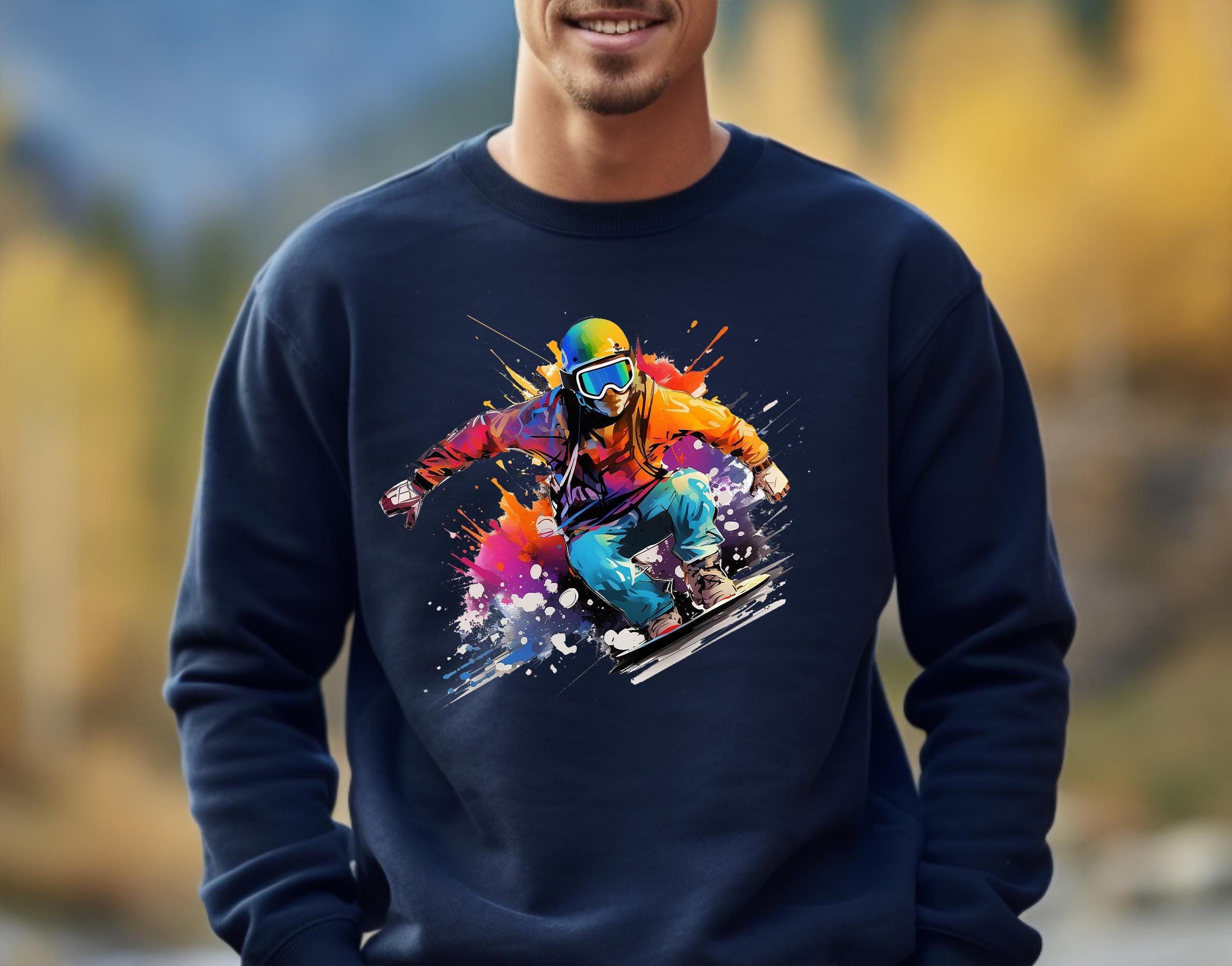Snowboard Sweatshirt, Winter Sports Sweatshirt, Snowboarding Sweater ...