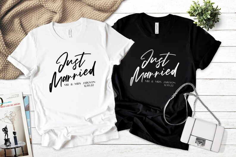 Personalized Just Married Shirt Mr and Mrs Shirt Couples - Etsy