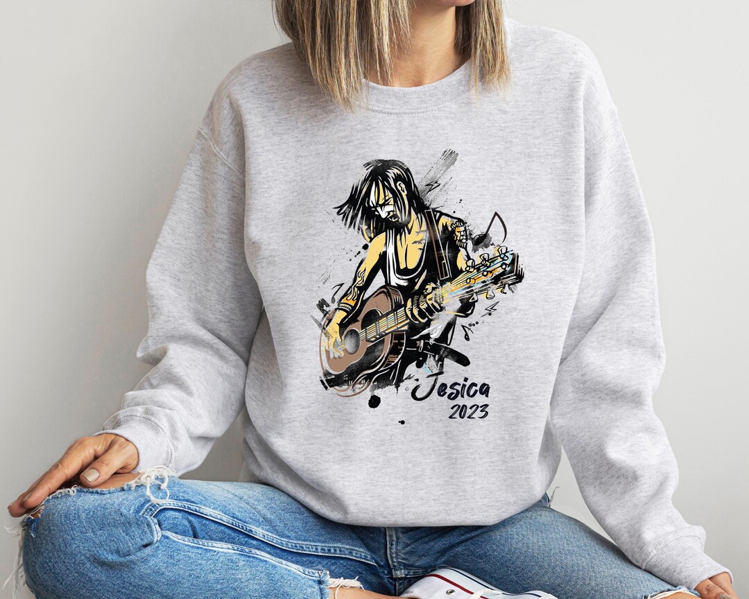 Custom Rock and Roll Sweatshirt, Women's Rock Sweater, Music Lover Gift ...