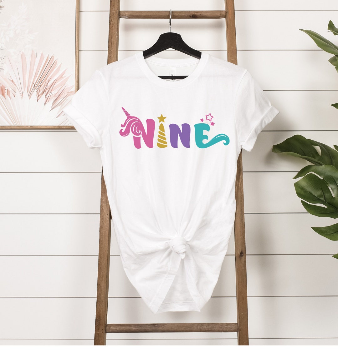 Nine Birthday Shirt, 9th Birthday Shirt, Ninth Birthday Shirt, Girls ...