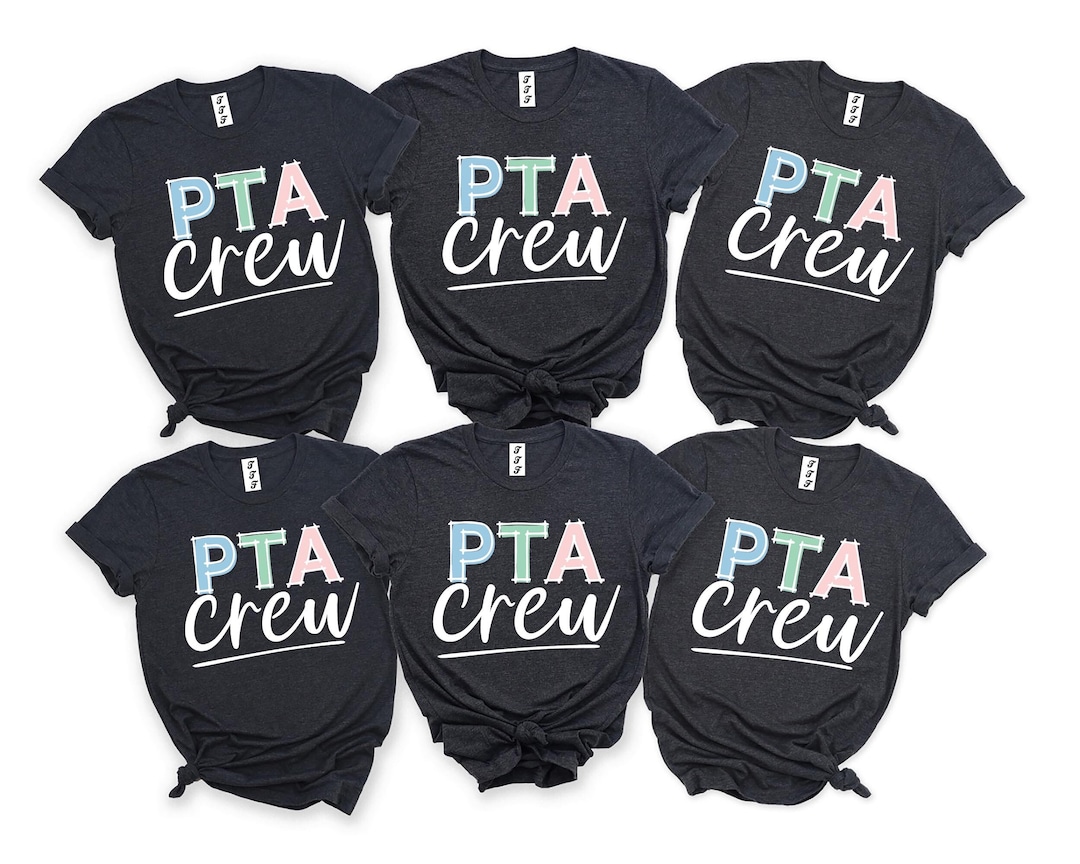 PTA Crew Shirts, Parent Teacher Organization Association Shirt, School Spirit Tees, Gift for ...