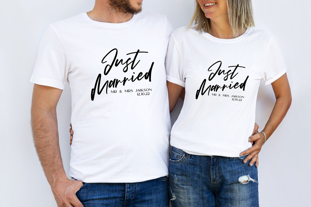 Personalized Just Married Shirt, Mr and Mrs Shirt, Couples Shirts ...