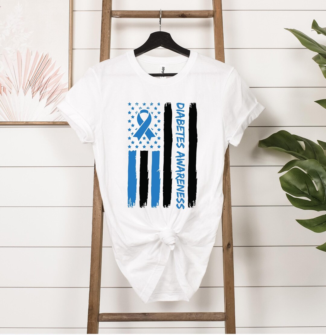 US Flag Diabetes Awareness Shirt, Diabetes Family Support Tee, Diabetes ...