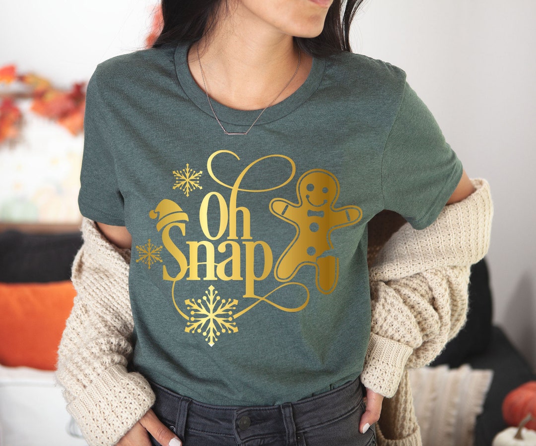 Oh Snap Christmas Shirt, Christmas Shirts, Santa Hat Shirt, Gingerbread ...