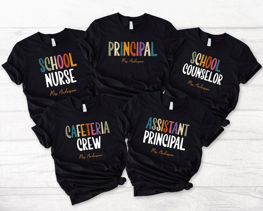 Personalized School Staff Shirt, School Staff Tees, School Counselor ...