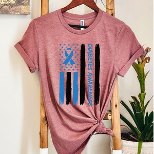 US Flag Diabetes Awareness Shirt, Diabetes Family Support Tee, Diabetes ...