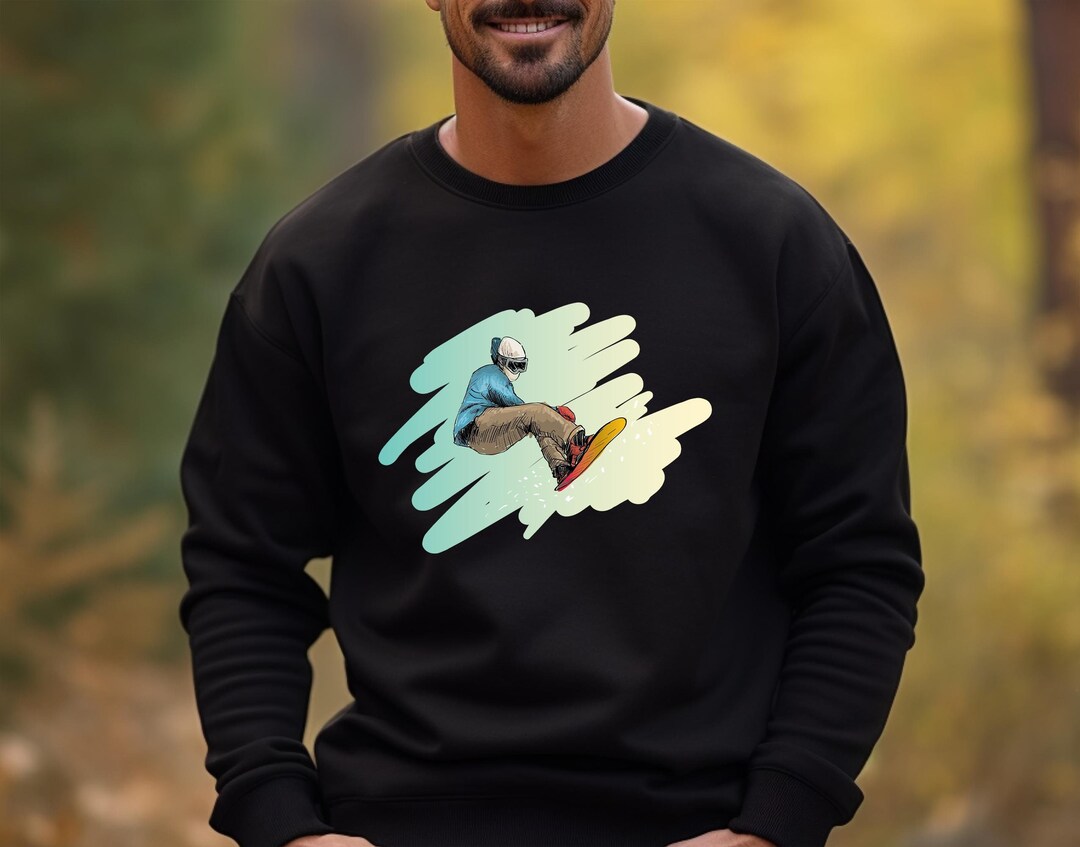 Snowboard Sweatshirt, Winter Sports Sweatshirt, Snowboarding Sweater ...