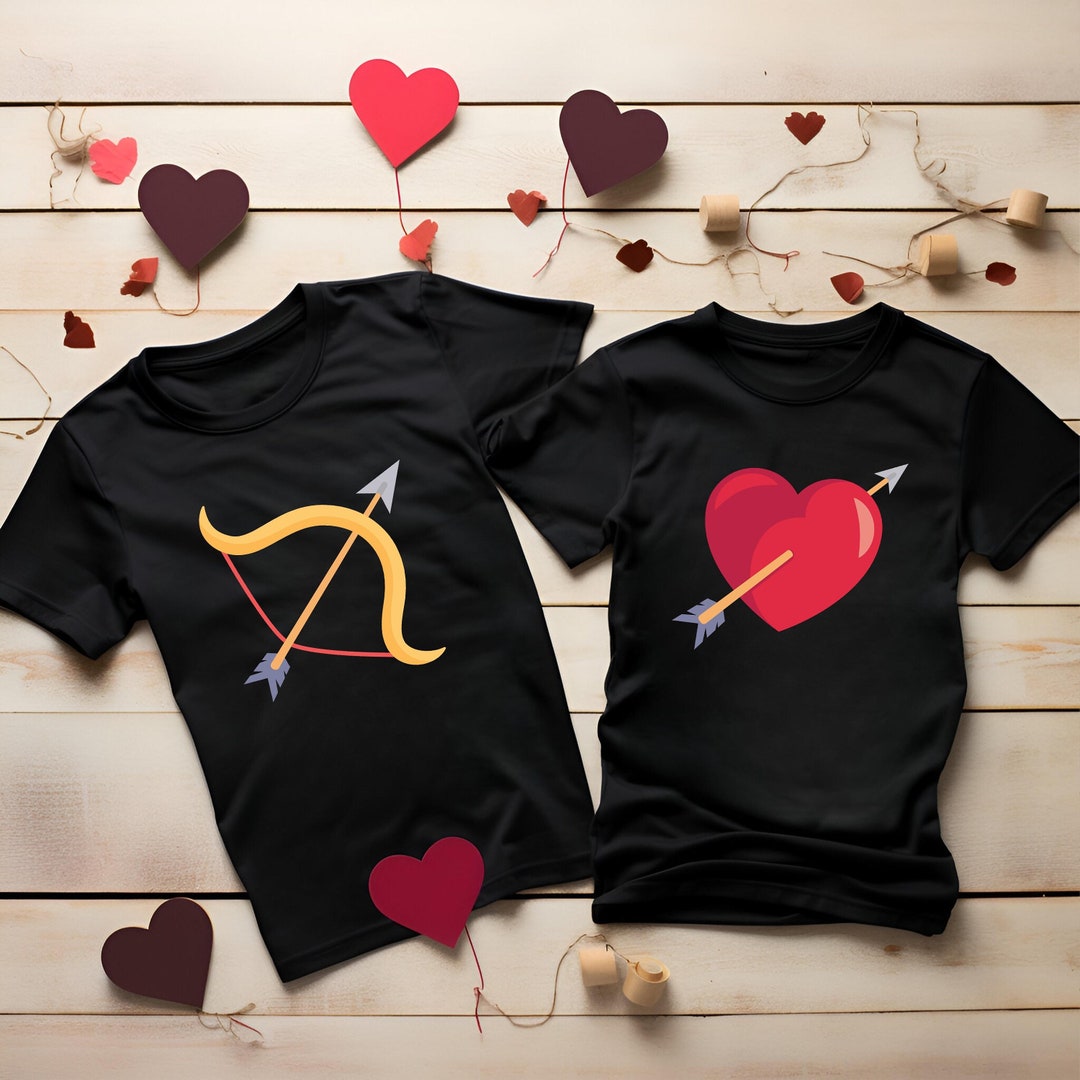 Arrow Heart Couple Shirts, Valentines Couple Shirts, Valentines Day ...