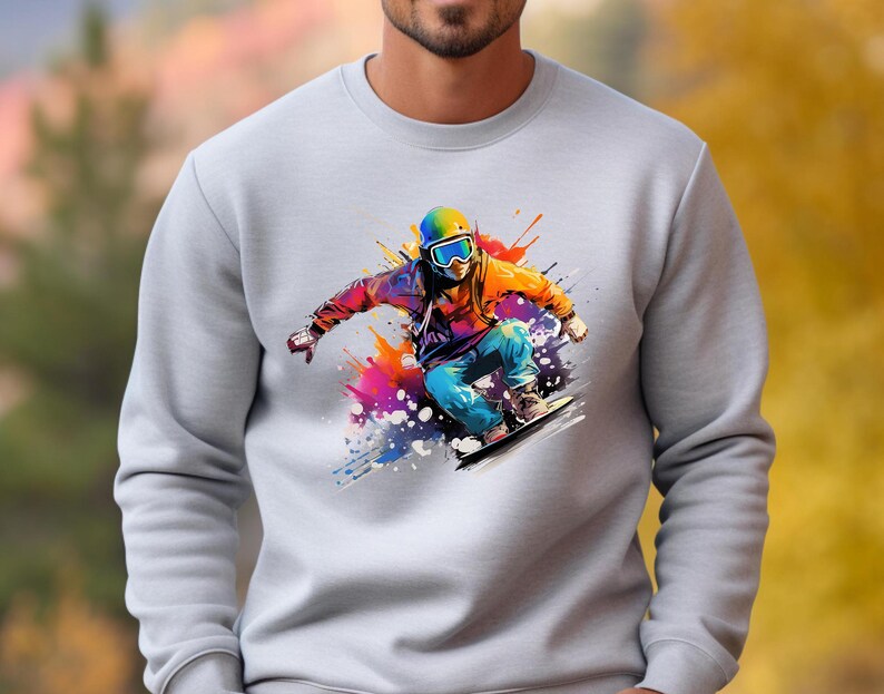 Snowboard Sweatshirt, Winter Sports Sweatshirt, Snowboarding Sweater ...