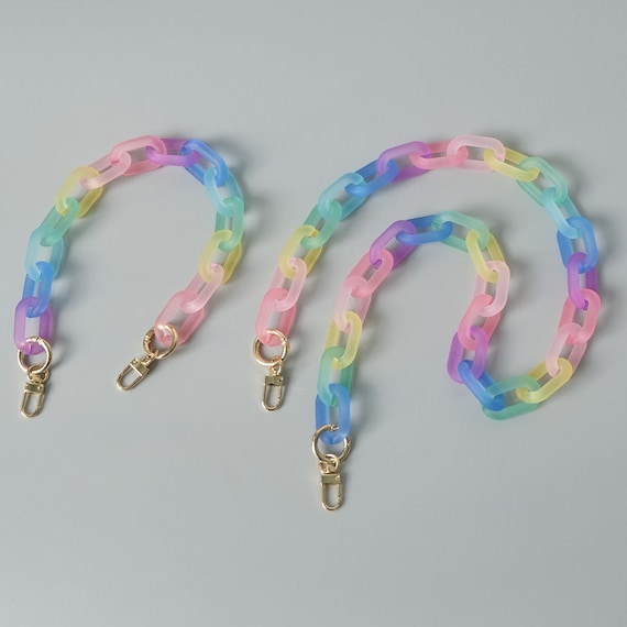 Matte Rainbow Acrylic Chain High Quality Acrylic Shoulder - Etsy