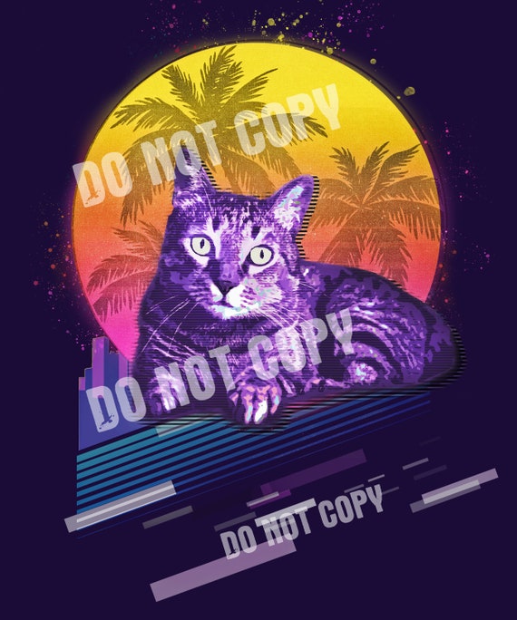 Cat PNG Retro Cat Digital Download - Etsy