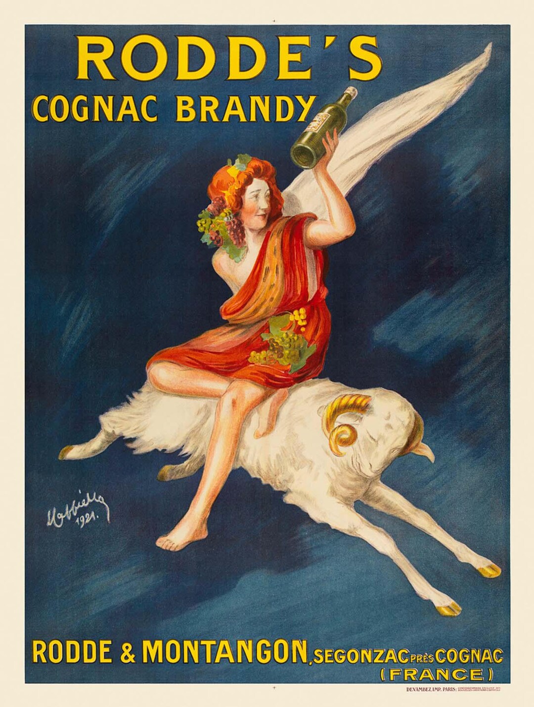 Riddles Cognac Brandy Poster Reproduction Designed by Leonatto ...