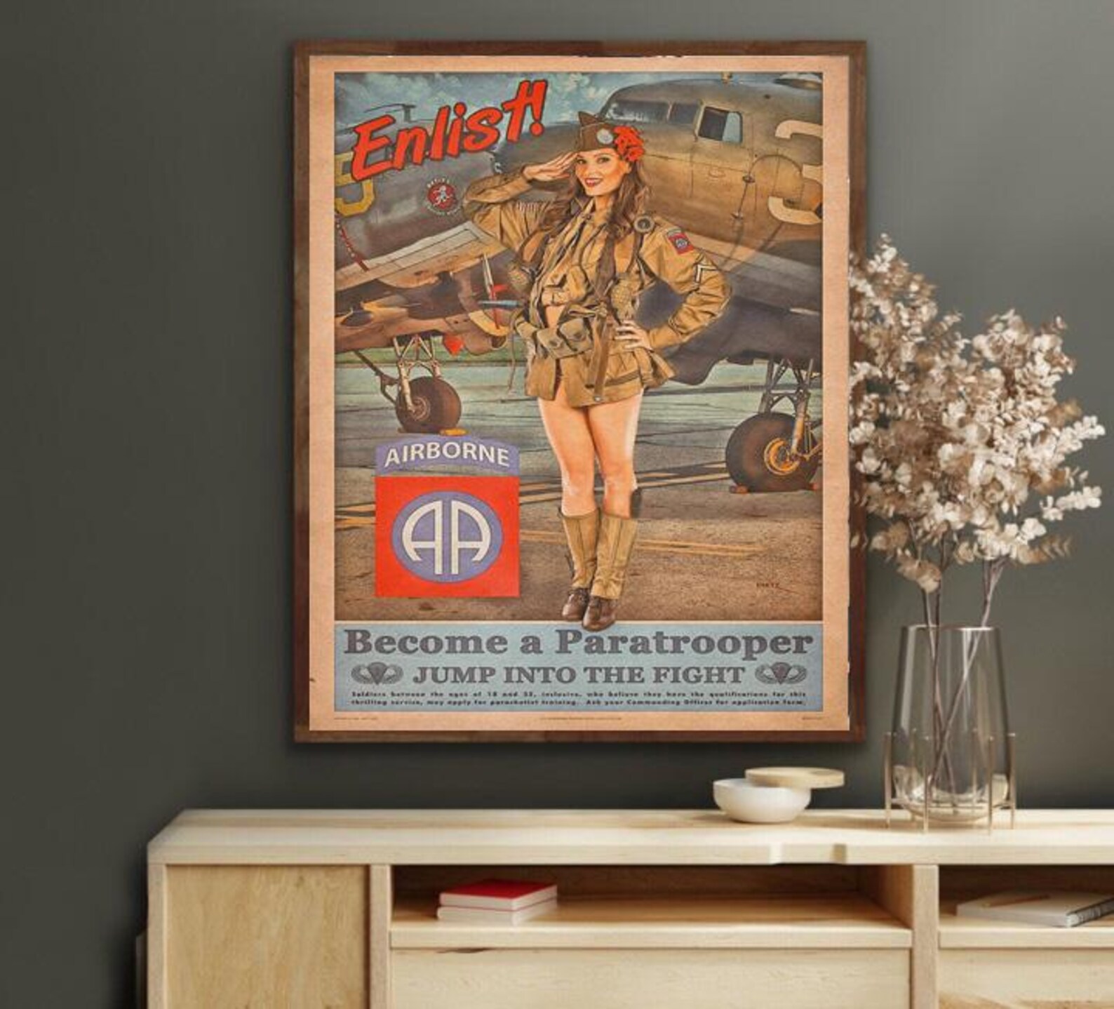 Enlist in the 82nd Airborne Poster Home Decor Colorful Decorative Home ...