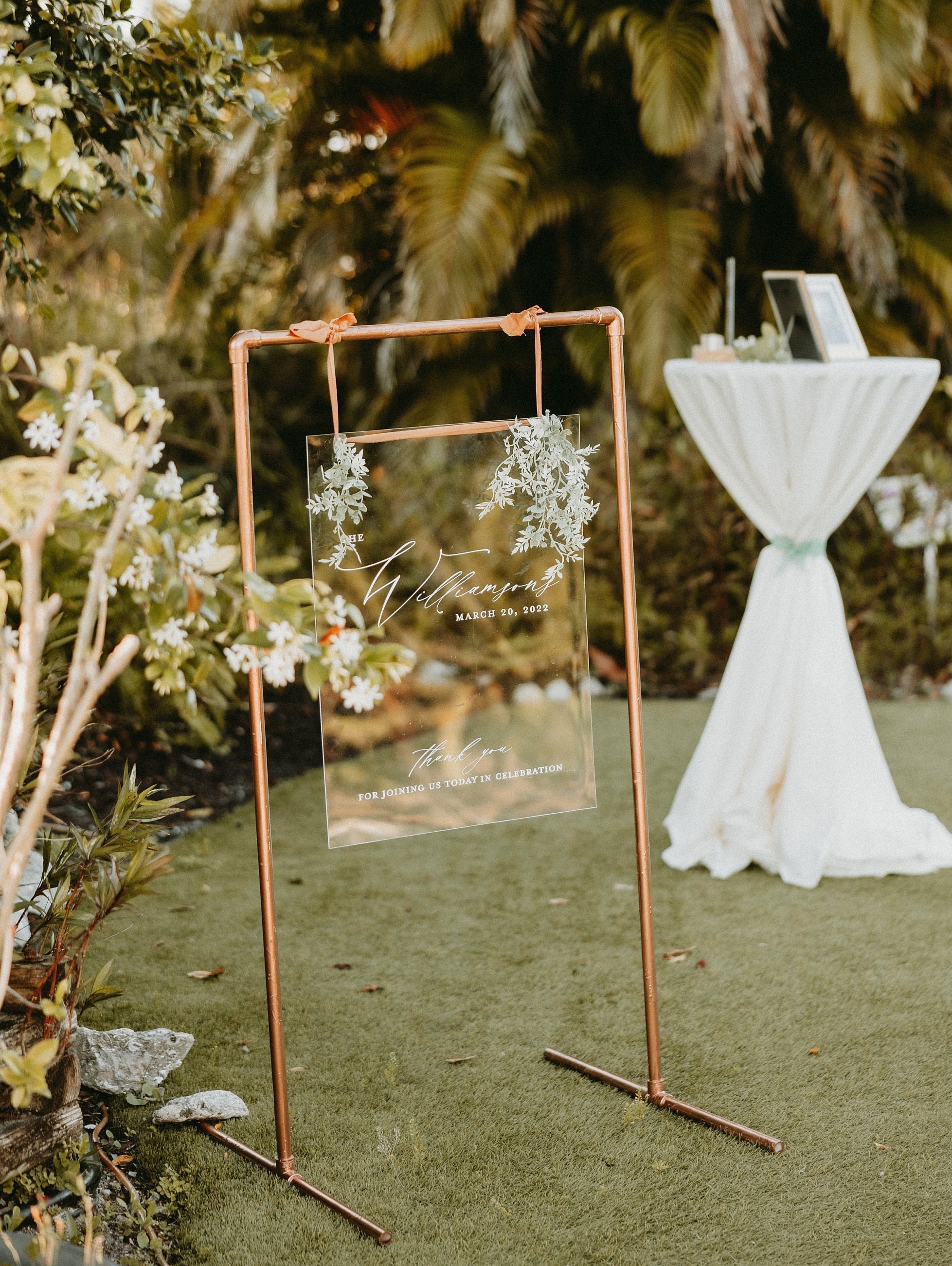 Custom Acrylic Wedding Welcome Sign | Vertical Acrylic Sign | Clear ...