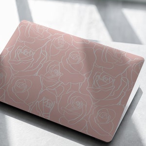 Light Pink Floral Laptop Skin, Laptop Cover, Laptop Skins, Removable ...