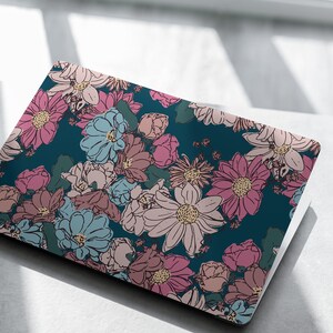 Pink Floral Laptop Skin, Laptop Cover, Laptop Skins, Removable Laptop ...