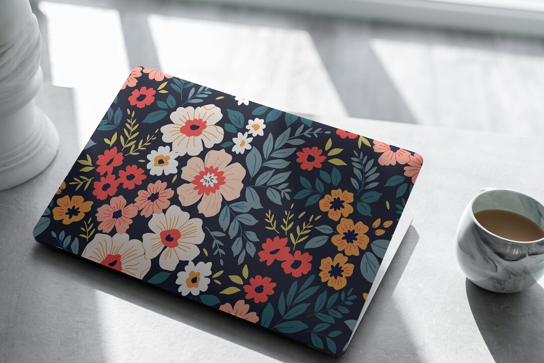 Large Floral Laptop Skin, Laptop Cover, Laptop Skins, Removable Laptop ...