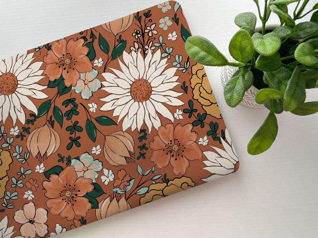 Vintage Floral Laptop Skin, Laptop Cover, Laptop Skins, Removable ...