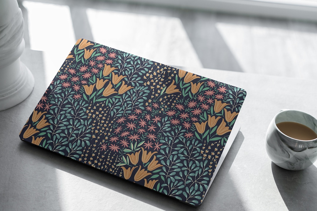 Dark Floral Laptop Skin, Laptop Cover, Laptop Skins, Removable Laptop ...