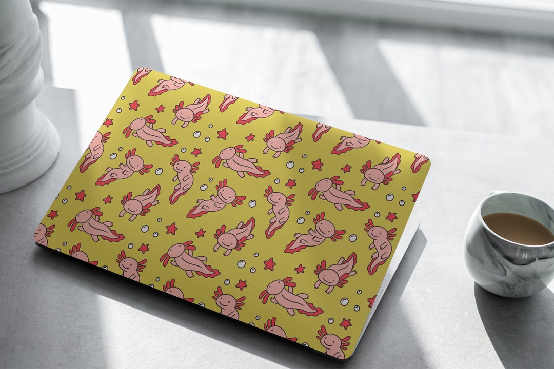 Cute Axolotl Laptop Skin, Laptop Cover, Laptop Skins, Removable Laptop ...