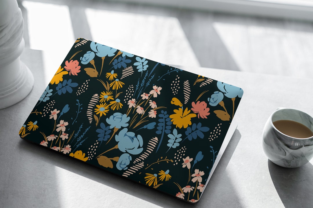 Dark Floral Laptop Skin, Laptop Cover, Laptop Skins, Removable Laptop ...