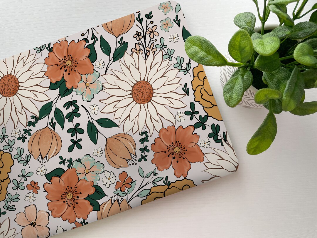 Vintage Floral Laptop Skin, Laptop Cover, Laptop Skins, Removable ...