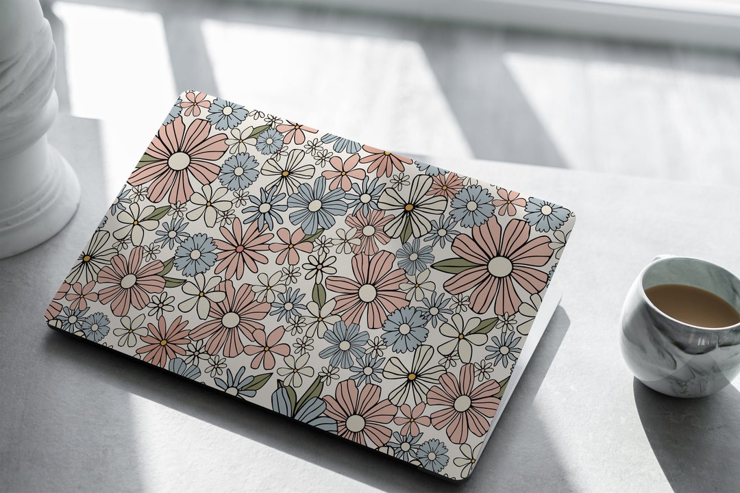 Pink Floral Laptop Skin, Laptop Cover, Laptop Skins, Removable Laptop ...