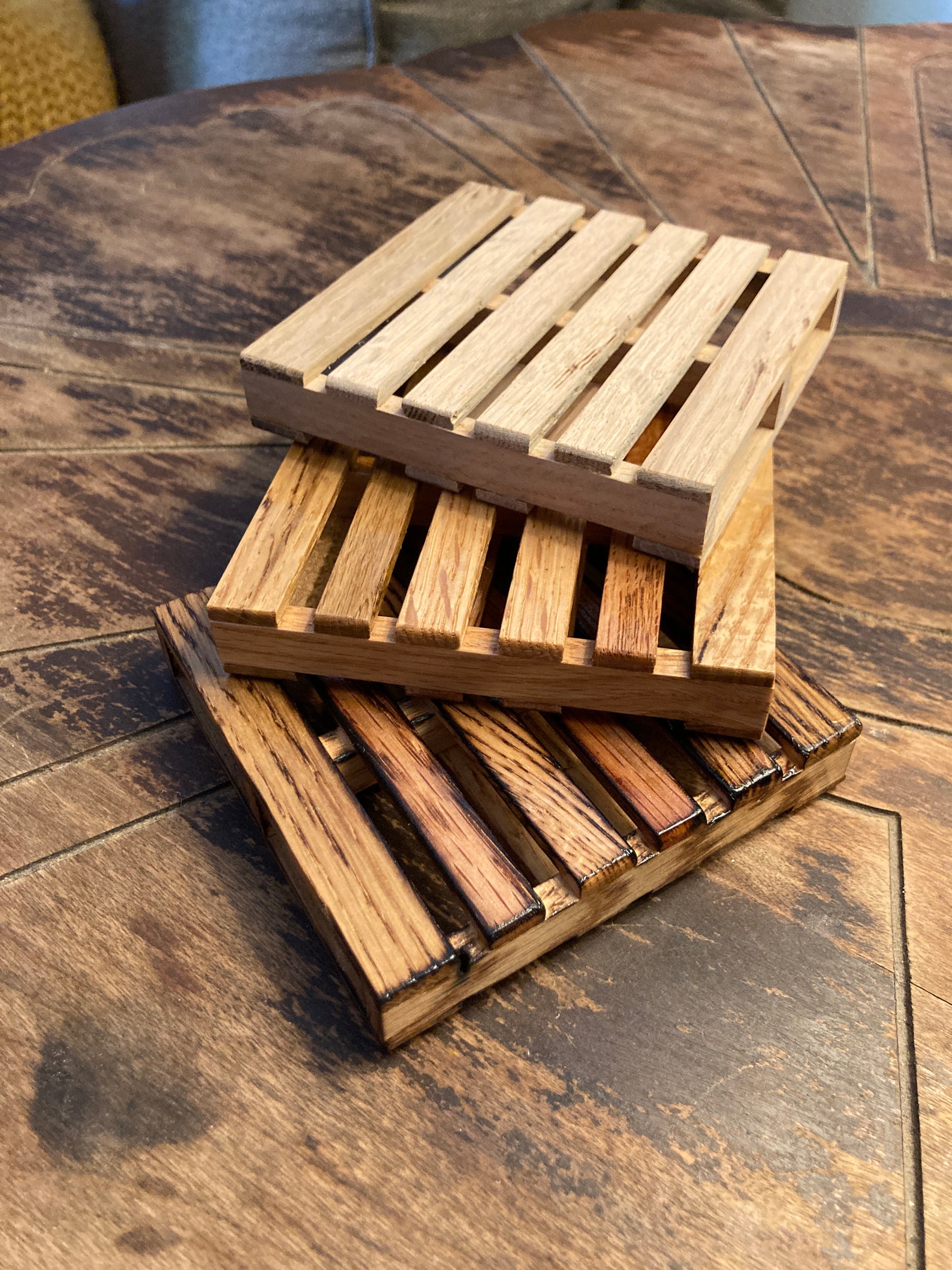 Miniature Reclaimed Oak Pallet Wood Coster, Bar Soap Tray, Trivet - Etsy